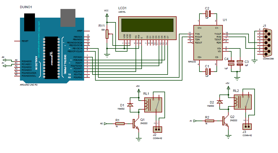 If using SIM900A, then no RS232 circuit, just connect to Arduino.