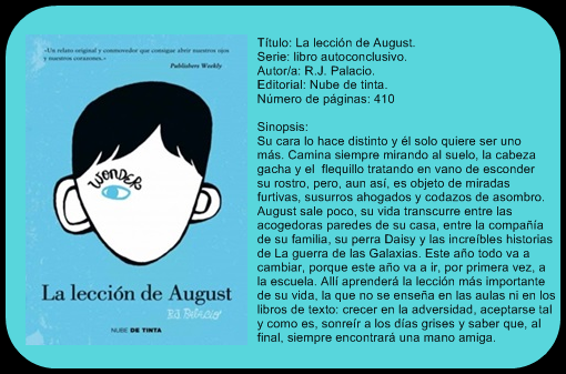 Lost Minds.: La lección de August de R.J. Palacio.