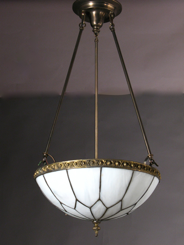 Antique Lighting, Circa 1840 to 1940: Leaded Glass Inverted Dome, Circa ...