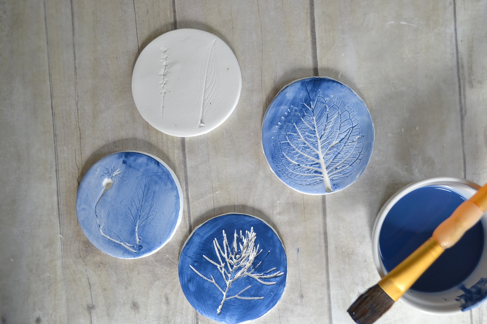 Attic Lace: Plant Printed Clay Coasters