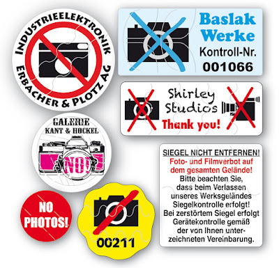 Etiketten, Siegel, Aufkleber ... : Fotografieren verboten!