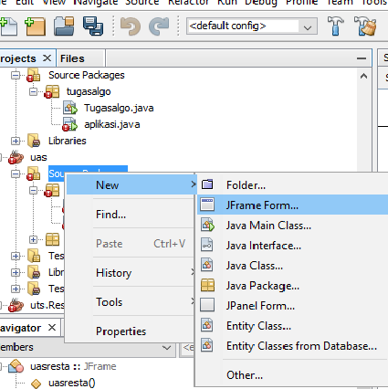 Resta Junior Blog: Membuat struk melalui java jframe (Radio button+checkbox)