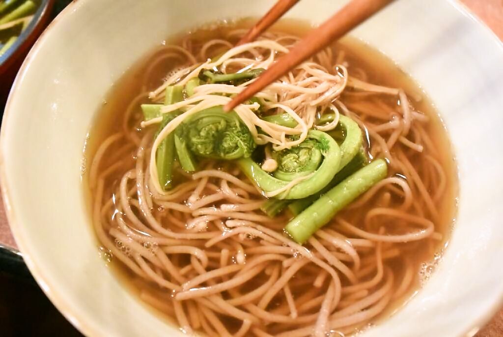 Recipes for Tom: Sansai tanuki soba / buckwheat noodles with mountain ...