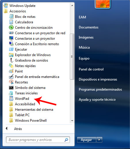 Diplomado 2013: Tutorial: Como entrar a WordPad