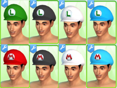 Mario Overall Outfits and hats ~ Cepzid Sims
