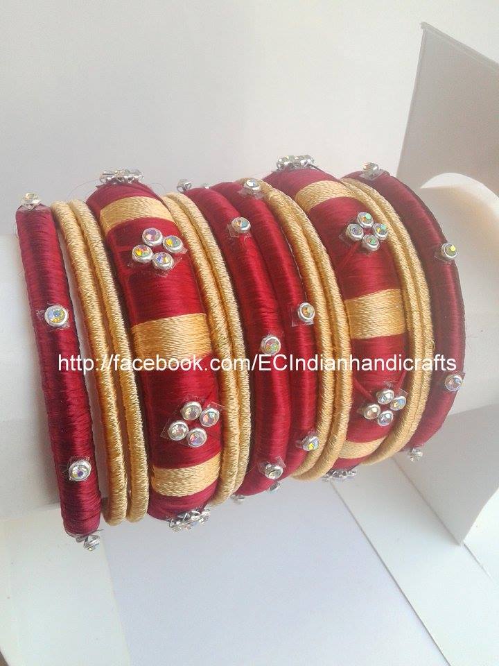 Easy Crafts - Explore your creativity: Silk thread bangle design - Part 3