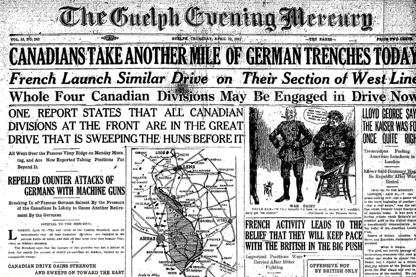 Guelph Politico: How the Guelph Mercury Covered Vimy Ridge