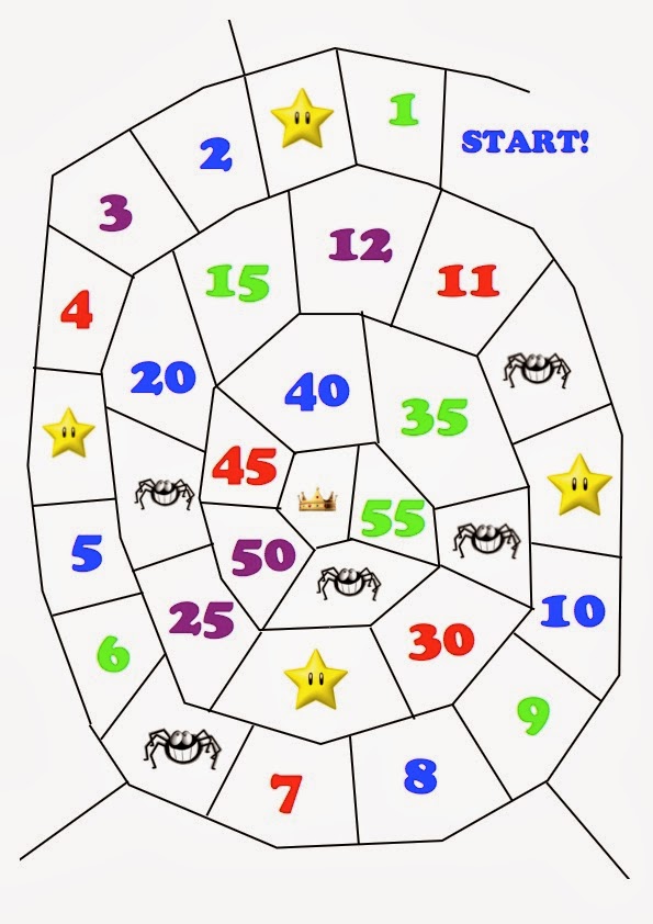 ESL Bento: Time Numbers Spider Web Board Game