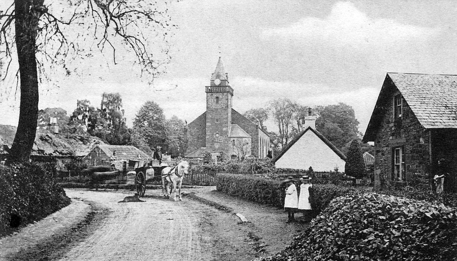 Tour Scotland: Old Photograph Castle Road Longforgan Scotland