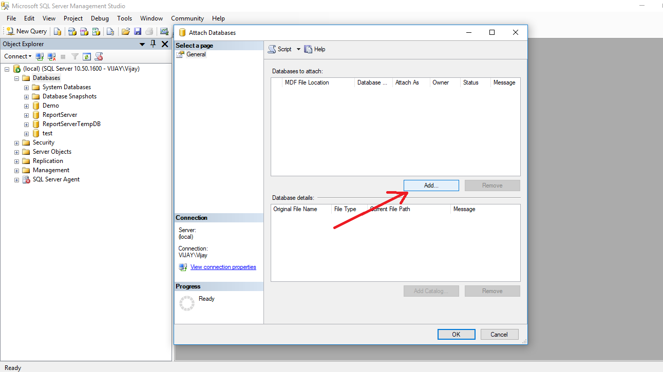 Sql Server Create Database From Mdf And Ldf File Aspmantra Aspnetmvcangularjsjquery