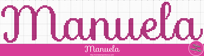 Nomes em Ponto Cruz: Nome Manuela em Ponto Cruz – 01