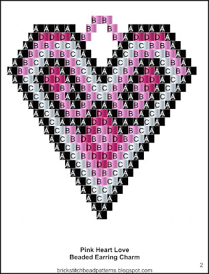 Brick Stitch Bead Patterns Journal: Pink Heart Love Design Brick Stitch ...