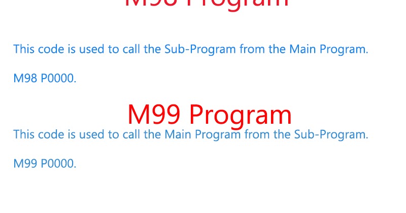 M98 AND M99 CODE EXAMPLE - CadCamAdda