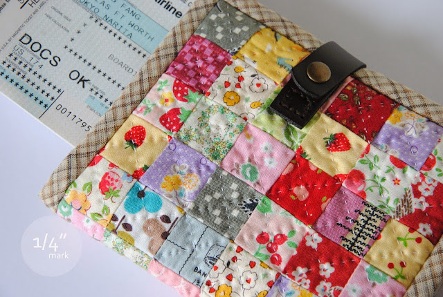1/4" mark: Penny Patchwork Passport Pouch