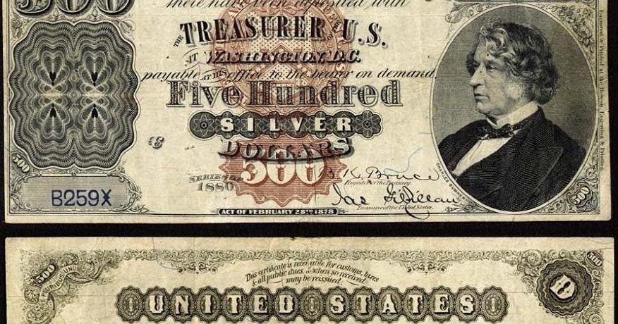 1880 Five Hundred Dollar Silver Certificate|World Banknotes & Coins ...
