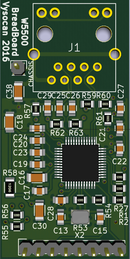 Open home security - your Arduino burglar alarm: W5500 test PCB