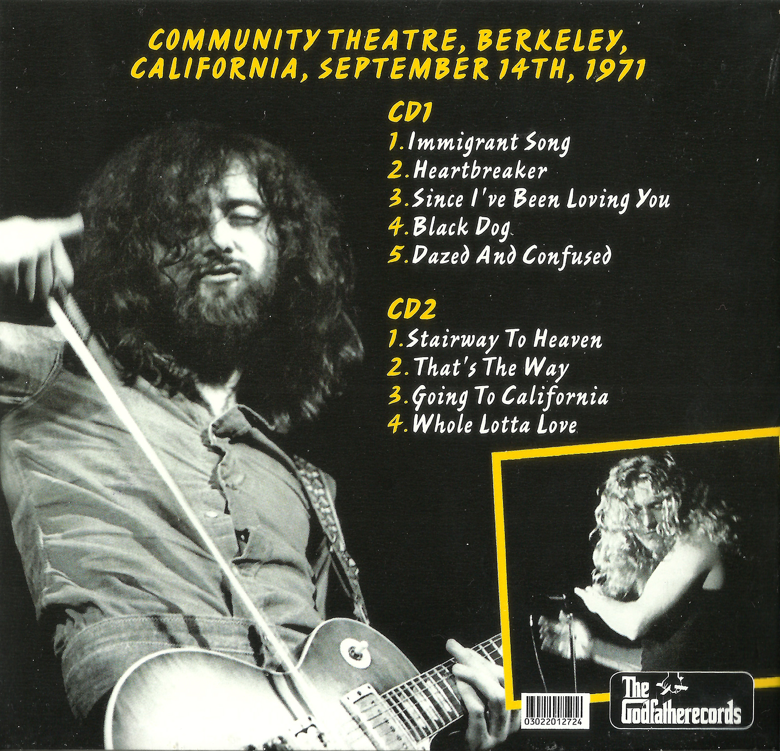 World Of BOOTLEGS: BOOTLEG : Led Zeppelin - Berkeley Community Theatre ...