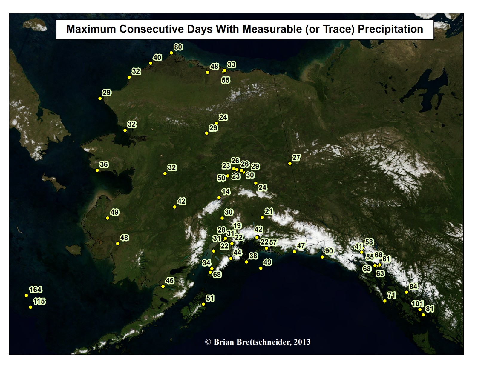 Deep Cold: Alaska Weather & Climate: Consecutive Wet Days