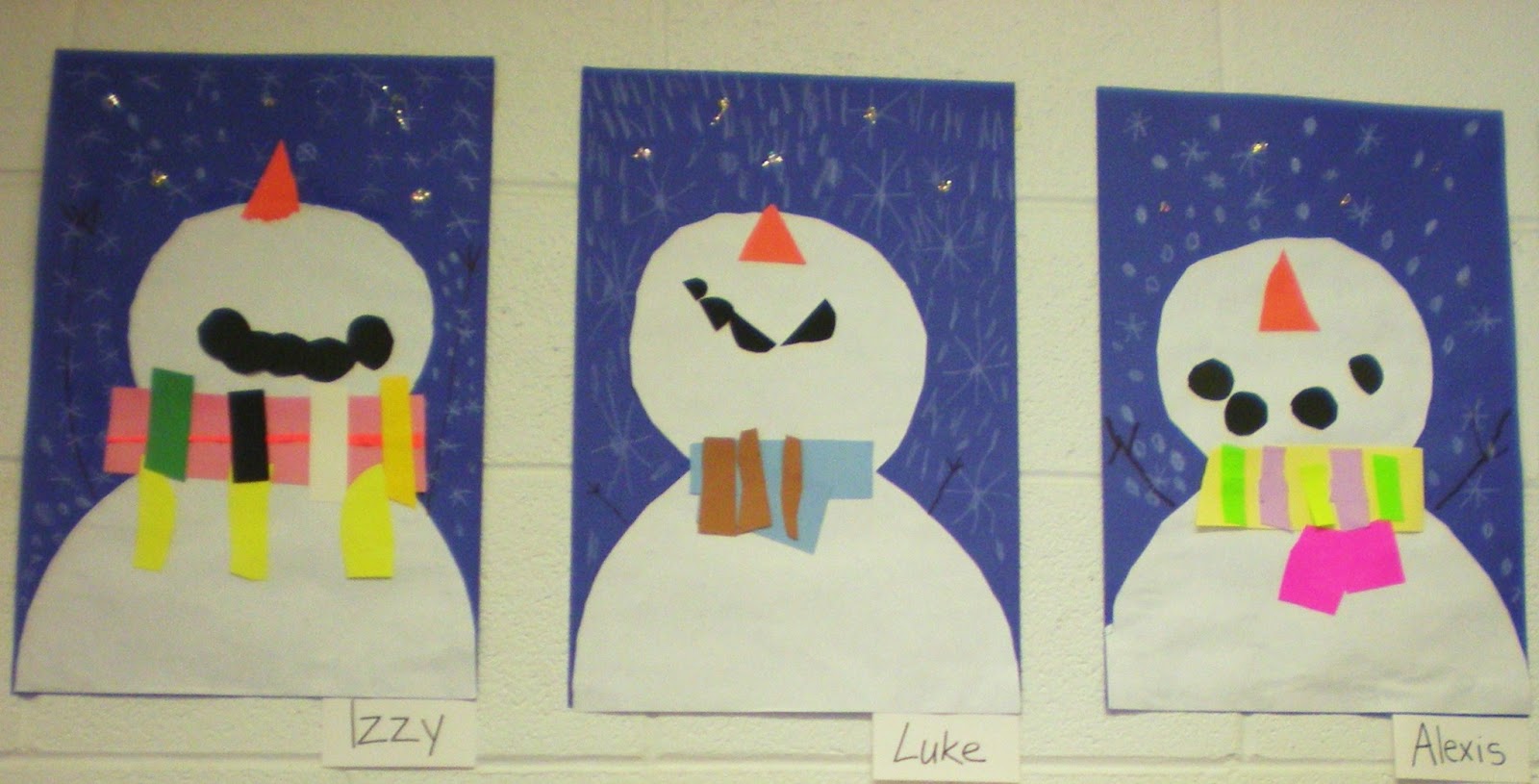 Miss M's Art Room: Kindergarten Collage Snowmen