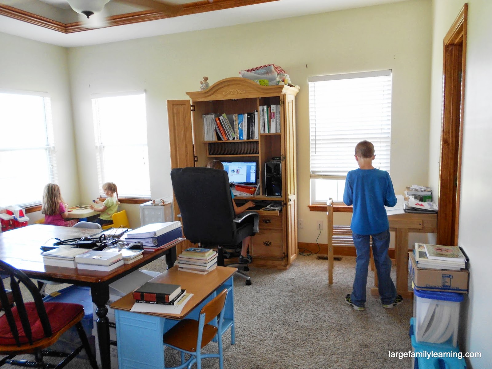 Large Family Learning : Our New School Room!