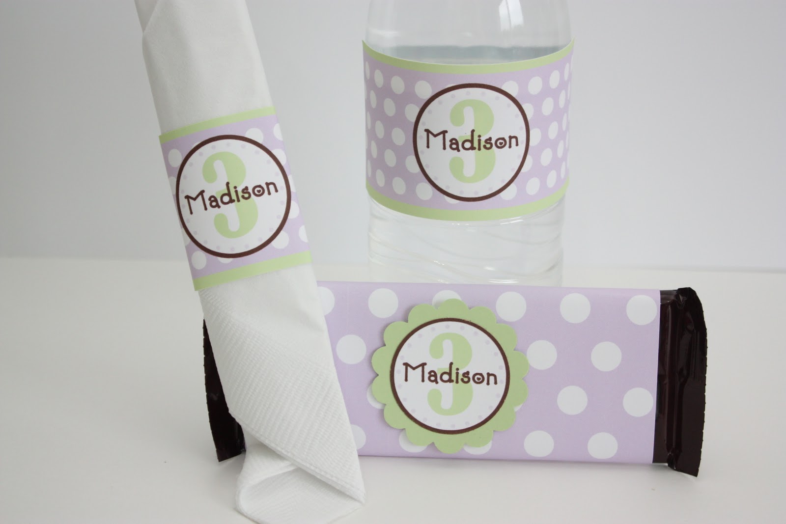 5M Creations: NEW Water Bottle Labels & Napkin Wraps