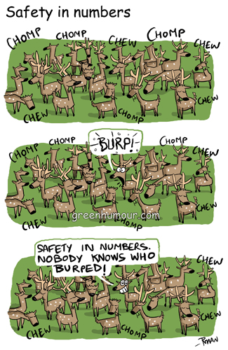 Green Humour: Safety in numbers