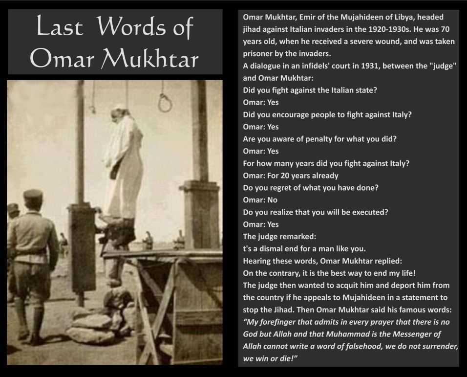 Tariq luqman Speaks: Last words of Omar Mukhtar