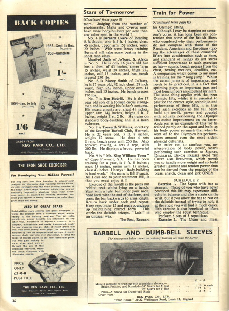 The Thoughts of a Big Brown Bear....: Reg Park - workout routines....