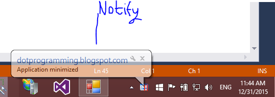 Example of NotifyIcon system tray in windows form c#