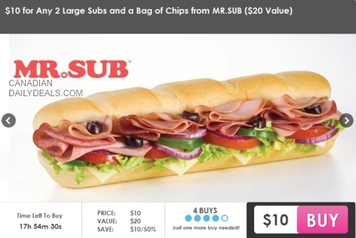 Canadian Daily Deals: Team Buy: Mr Sub $10 Any 2 Large Subs and Chips ...