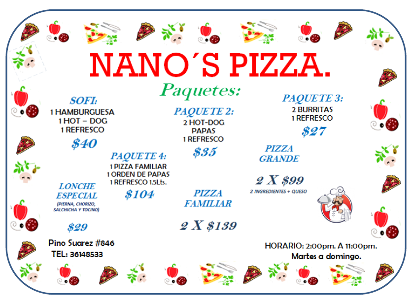 Alcalde Barranquitas: NANO´S PIZZA