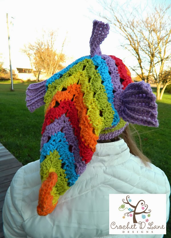 crochet d lane: The Rainbow Fishy Hat