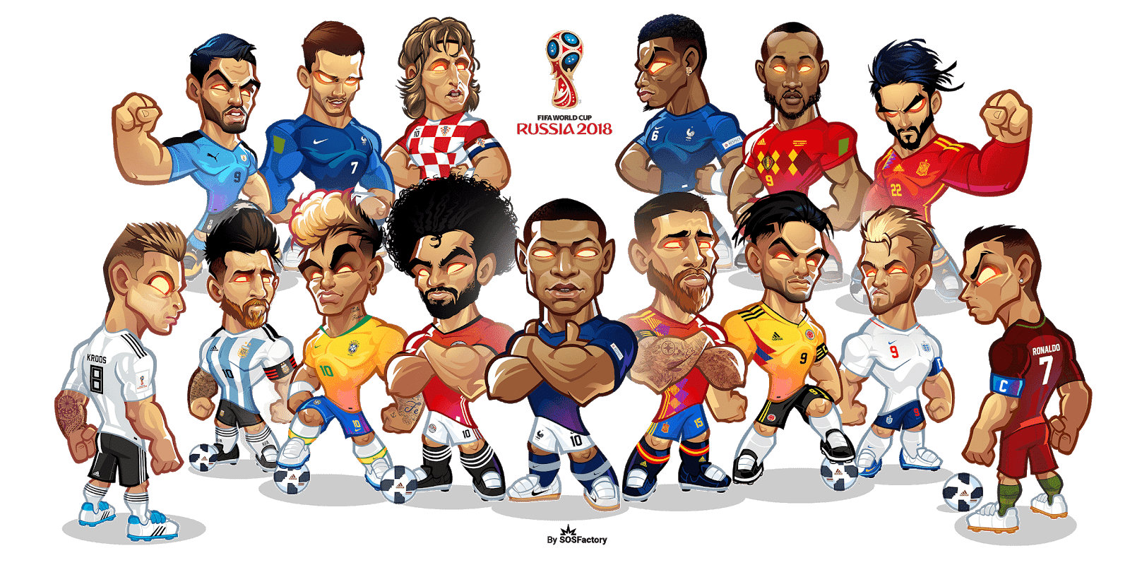 CARICATURAS DE LOS MEJORES JUGADORES DEL MUNDIAL RUSIA 2018 POR ...