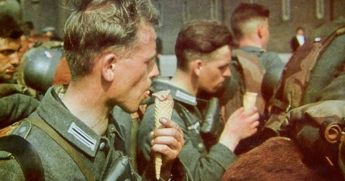 World War II in Color: German Soldiers Enjoying Ice Cream