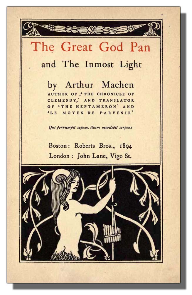 The Book Shelf: 1895 Review of the Great God Pan by Arthur Machen