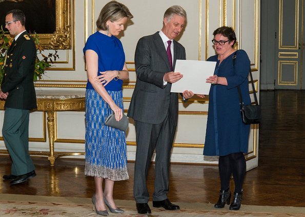Queen Mathilde & King Philippe hosted a reception at Royal Palace