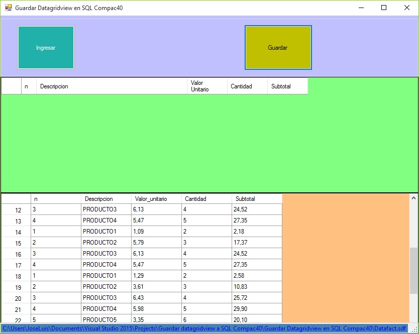 Guardar Datagridview En Base De Datos Sql Compact 40