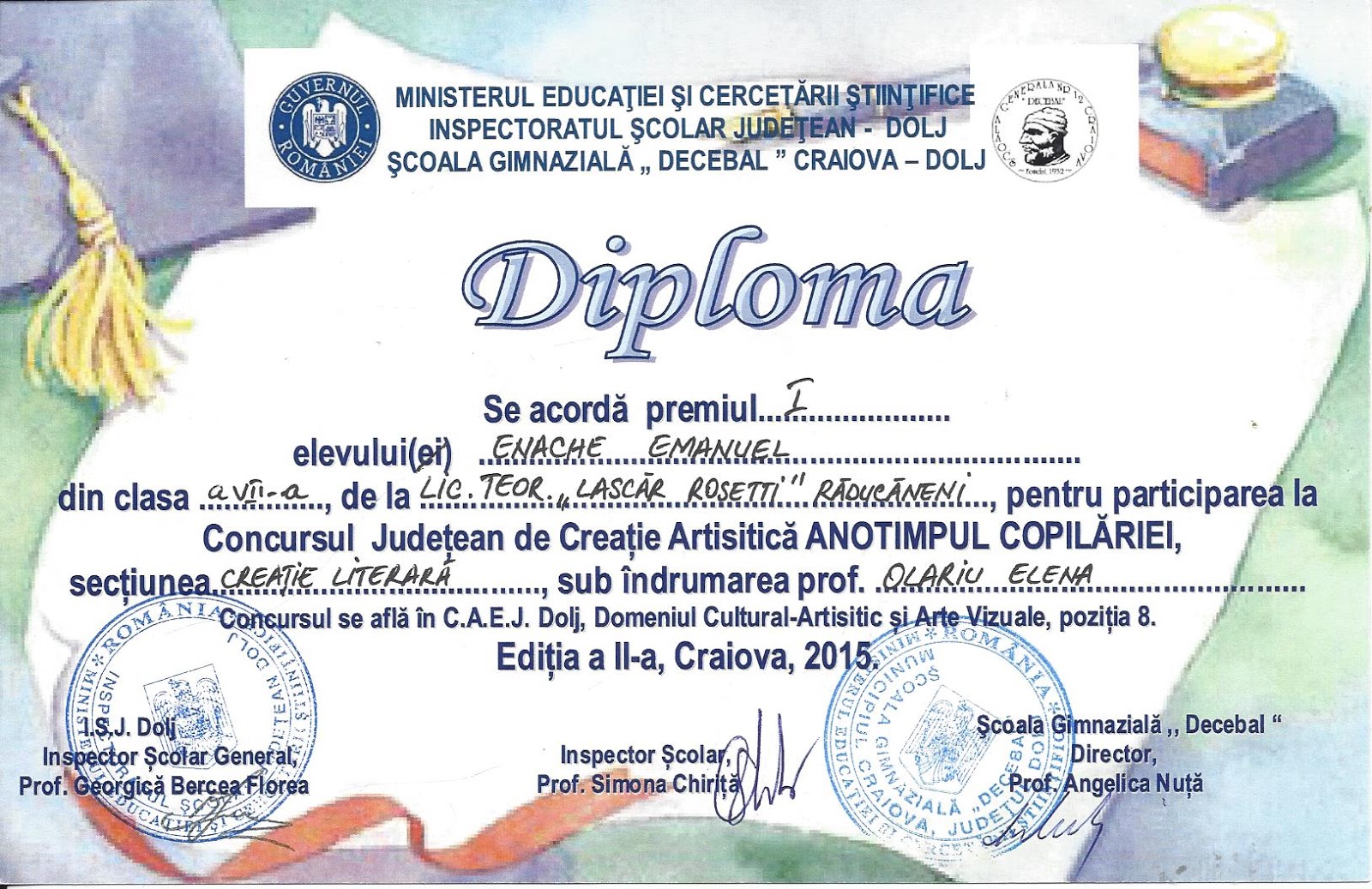 Scrieri cu... cap: Concurs Craiova