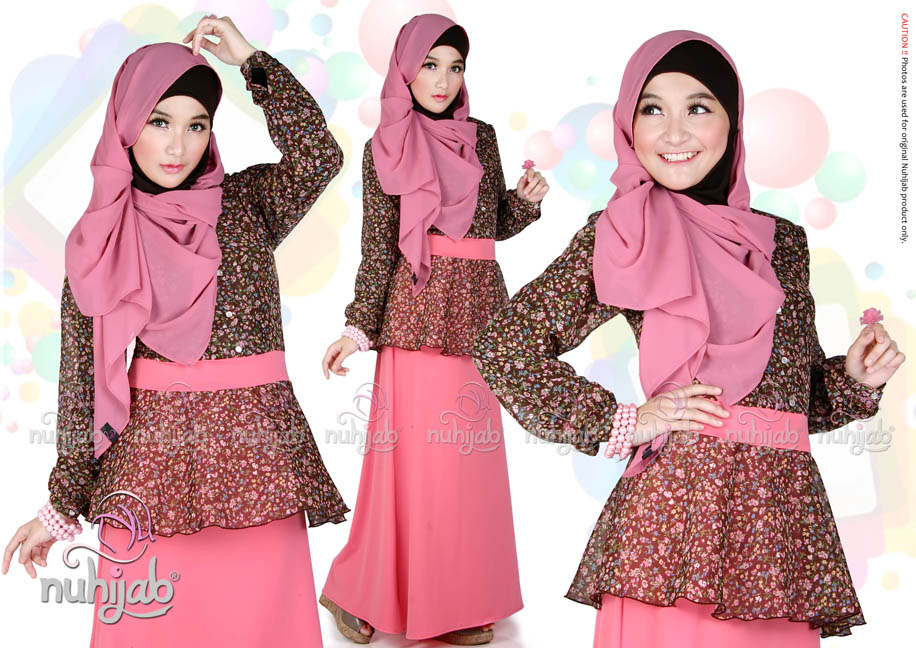Neyoutha: Dress Jersey Sifon (DJS) Afra Adara Mocca Pink by Nuhijab
