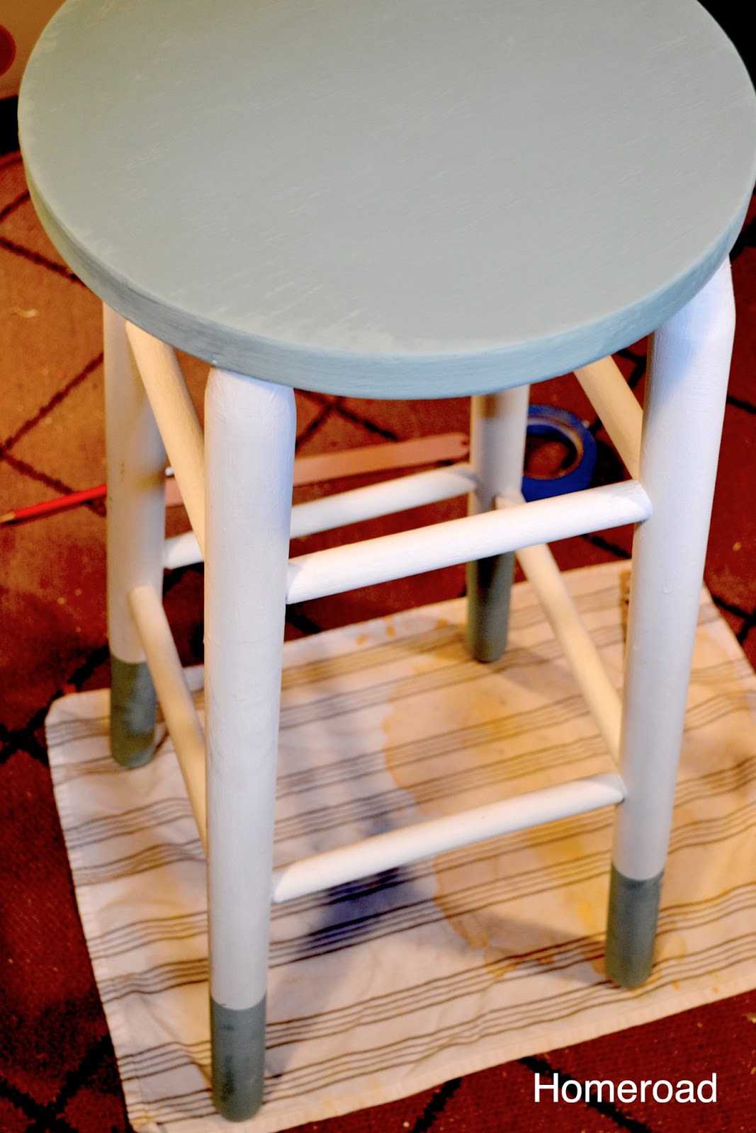 A Nautical Stool Makeover