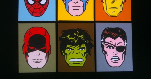 Jdtoonart Cartoon and Comic pop art Paintings: Marvel hero faces set of six