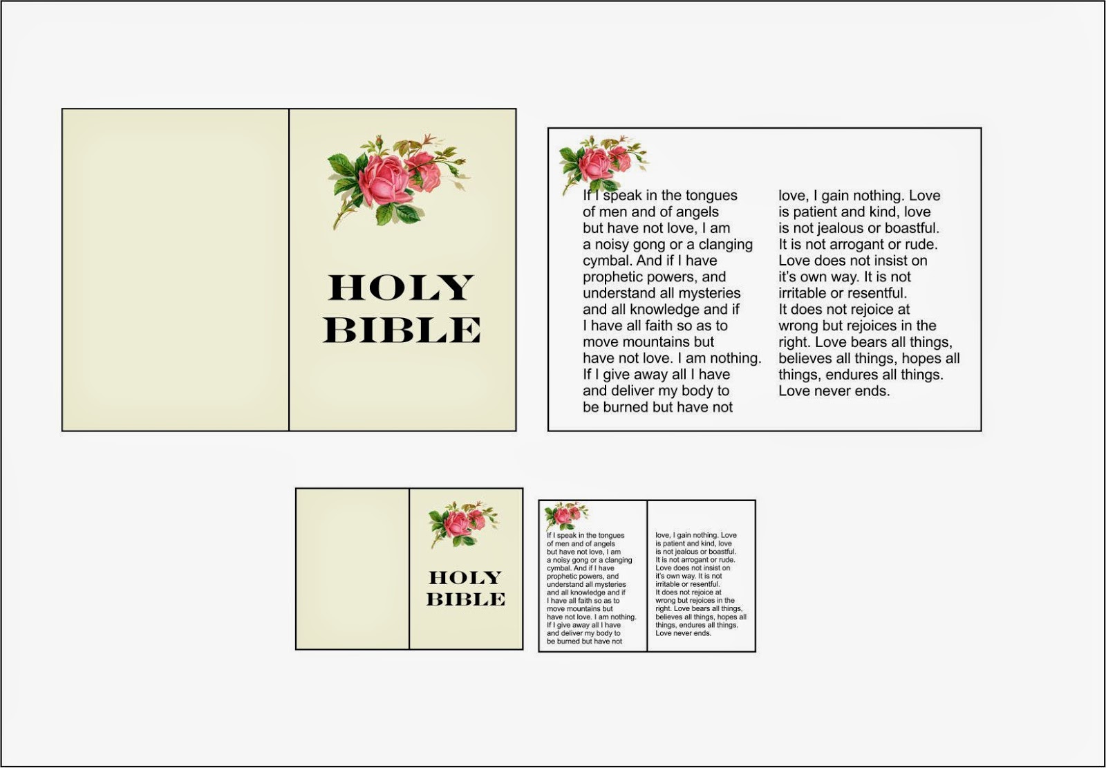 Paper Crafts made with paper: A little Bible to print out. One inch ...