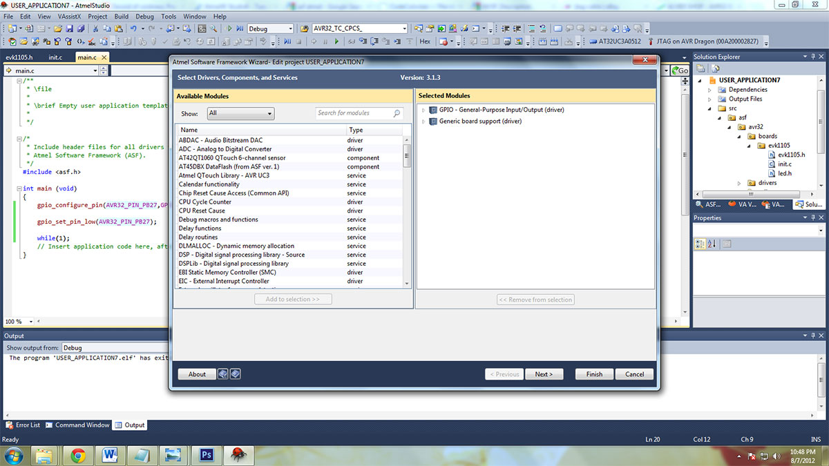 Devoid of voidness: Tutorial 1 - Getting started with EVK1105