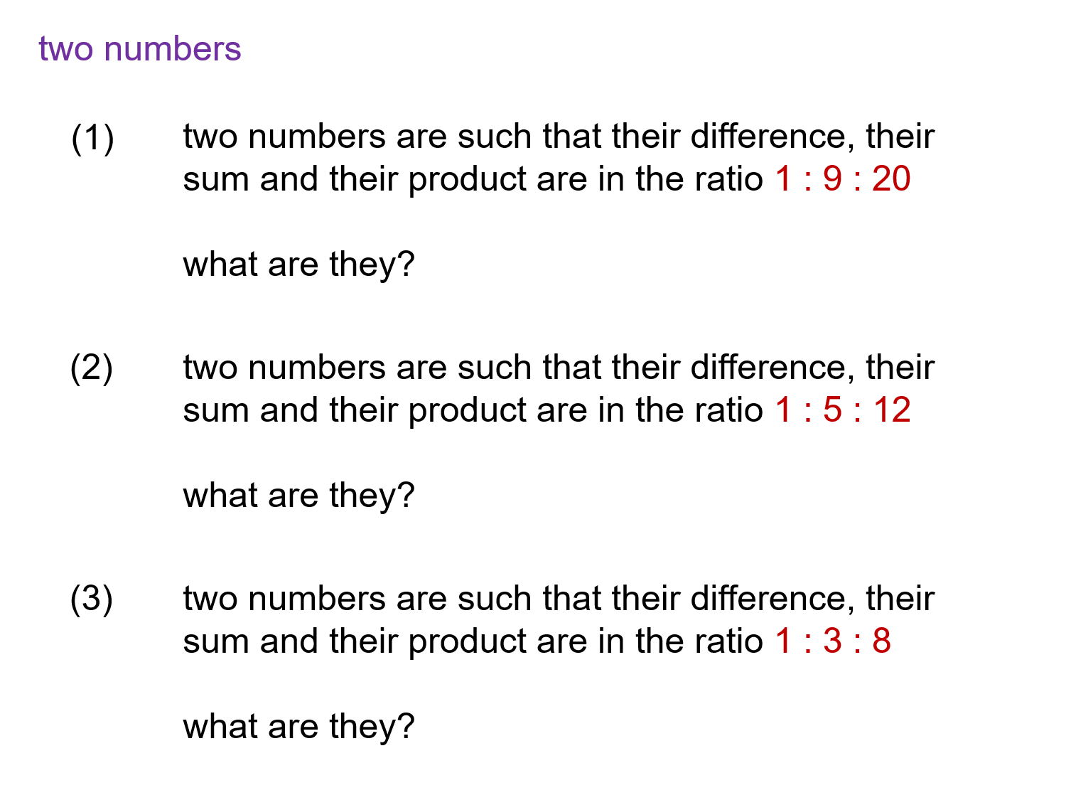 MEDIAN Don Steward mathematics teaching: sum, difference, product ratios