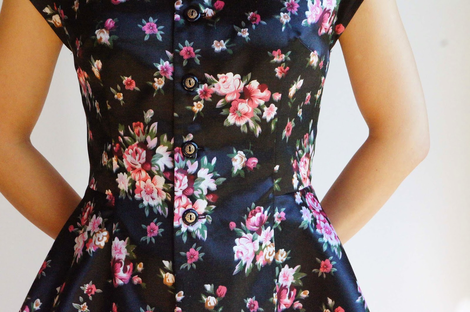 CozyCotton: Celeste's Sewing Blog: Floral satin retro blouse ...