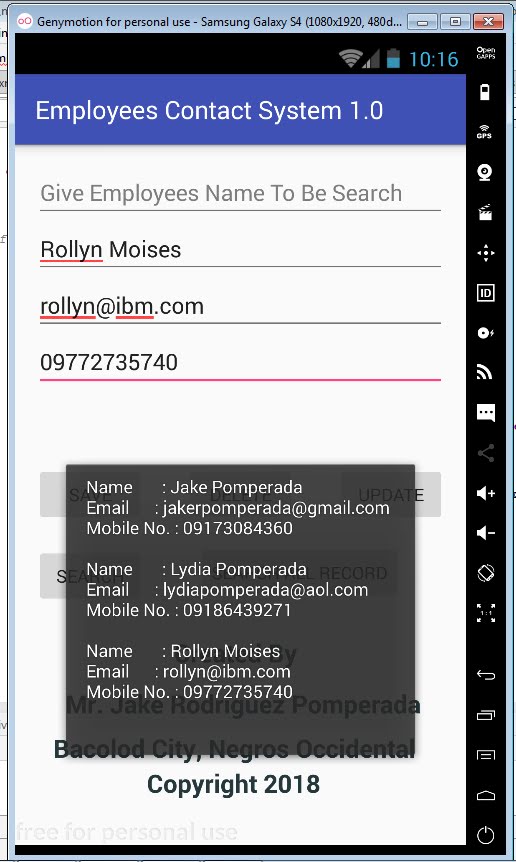 Free Programming Source Codes and Computer Programming Tutorials: Employee's Contact System in ...