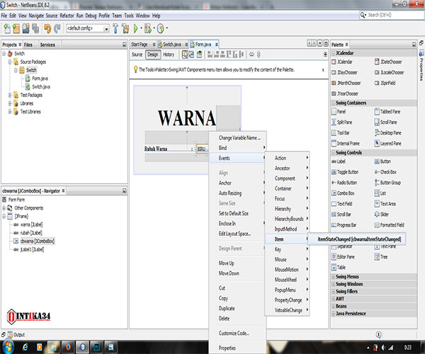 BELAJAR NETBEANS - MEMBUAT PROGRAM MENGGUNAKAN FUNGSI SWITCH CASE