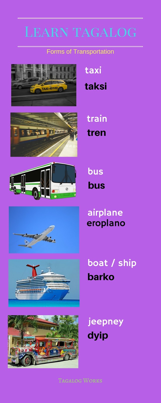 Transportation in Tagalog.