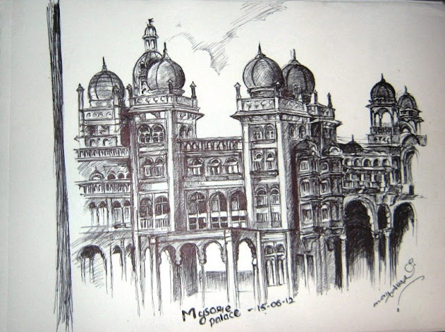 colours..: Mysore Palace sketch