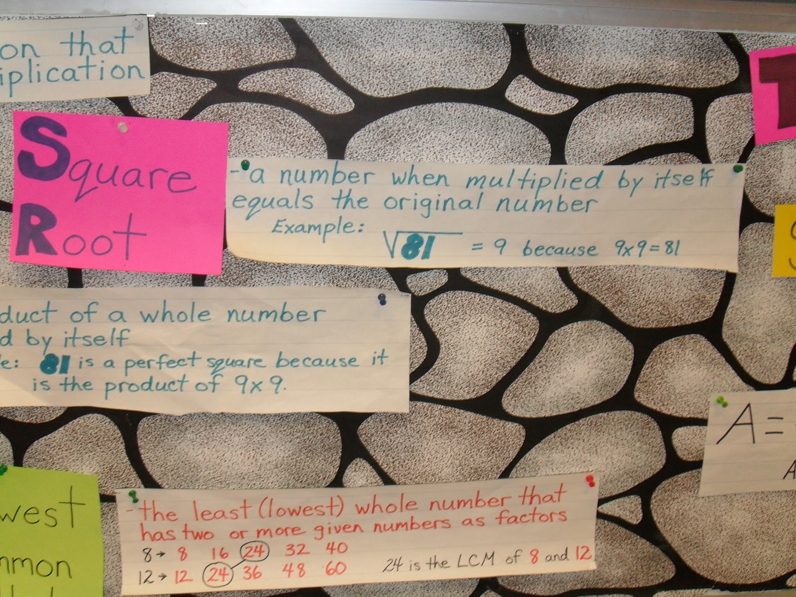 Demonstration Classroom Sharing: Math Word Wall for Grade 7 Students